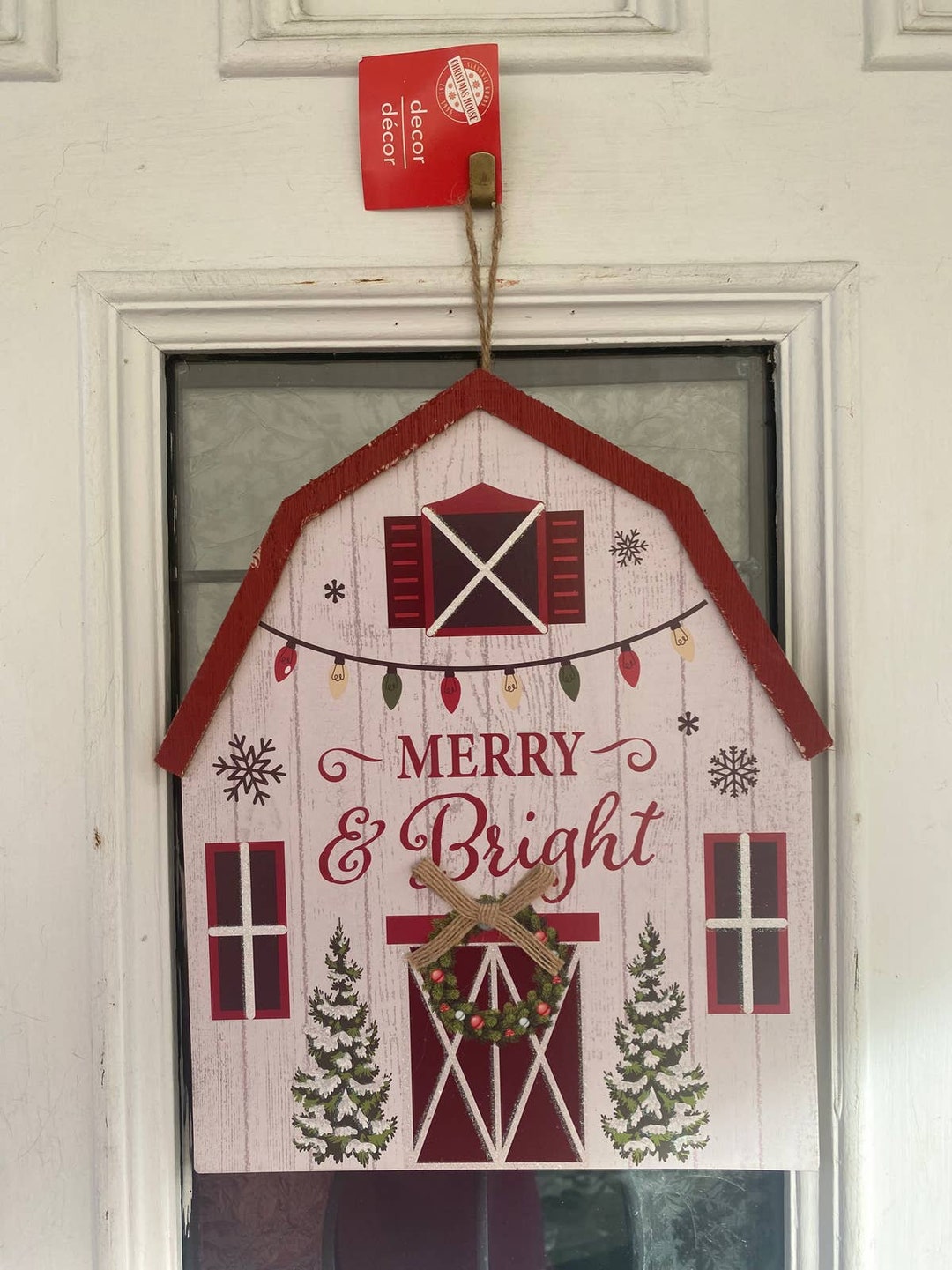 Merry and Bright Christmas Barn Sign Wood Farmhouse Wall - Etsy