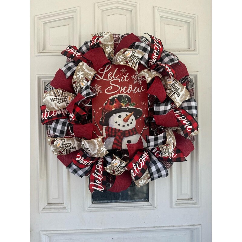Snowman Wreath - Etsy