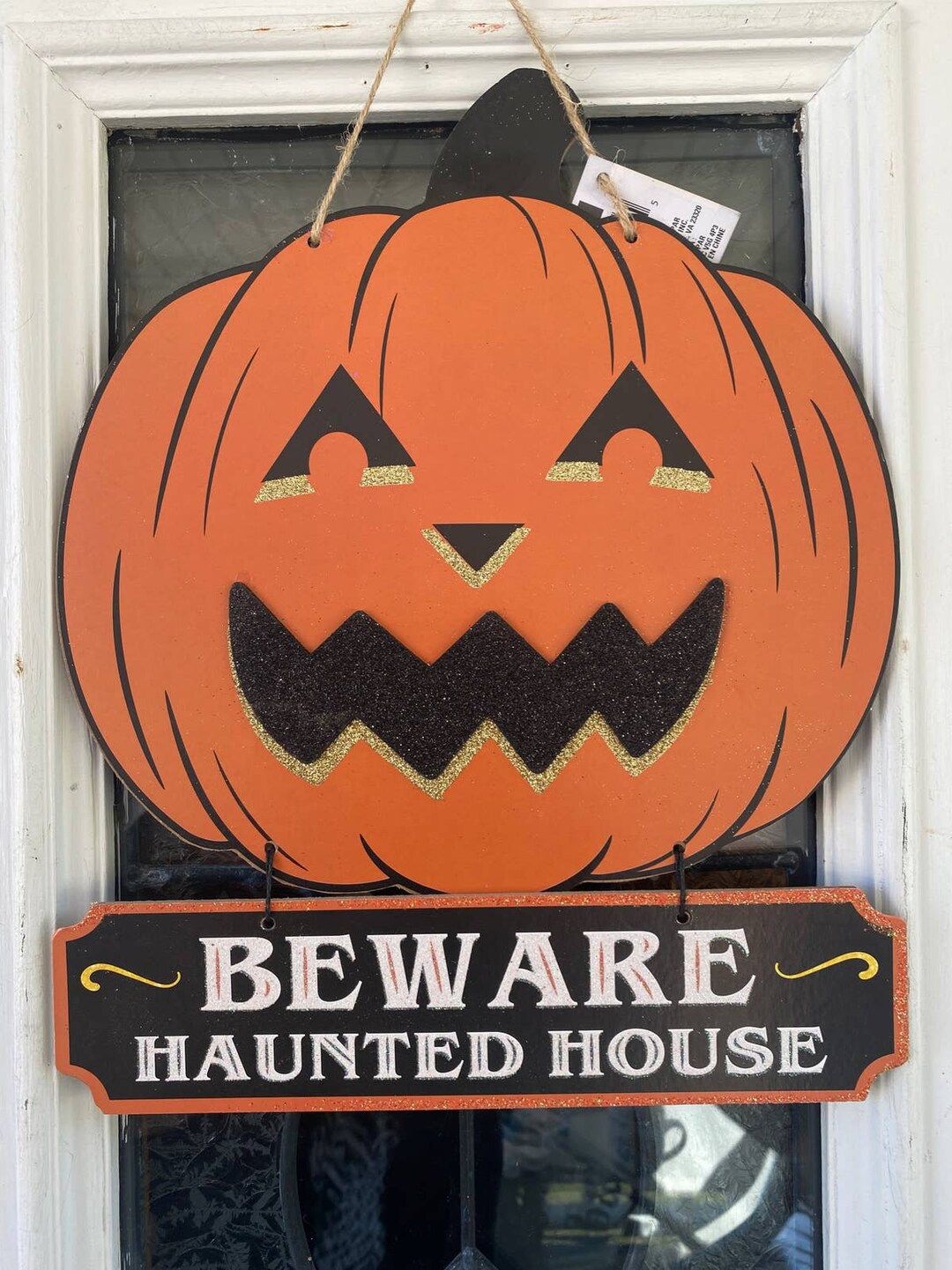 Beware Haunted House Jack-o-lantern Halloween Hanging Sign - Etsy