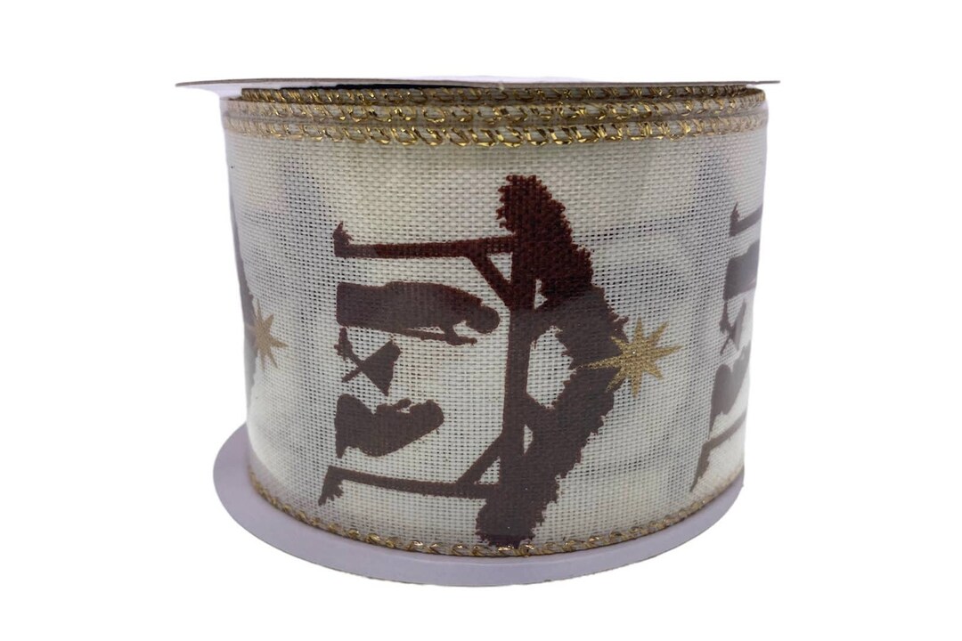 2.5” Religious Ribbon, Jesus Ribbon, Nativity Scene Ribbon, Manger ...