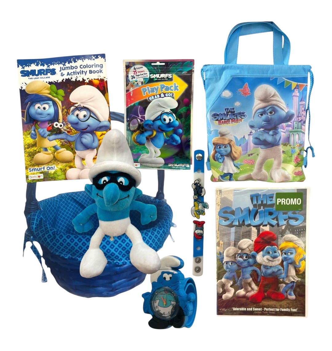 Smurfs Gift Basket – Smurf Villain Theme Bundle With Plush Toy, Figures ...