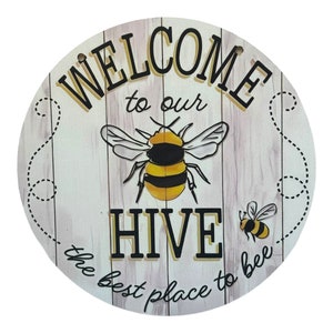 Welcome to Our Hive Bee Ribbon & Sign Bundle, Summer Wreath Making ...