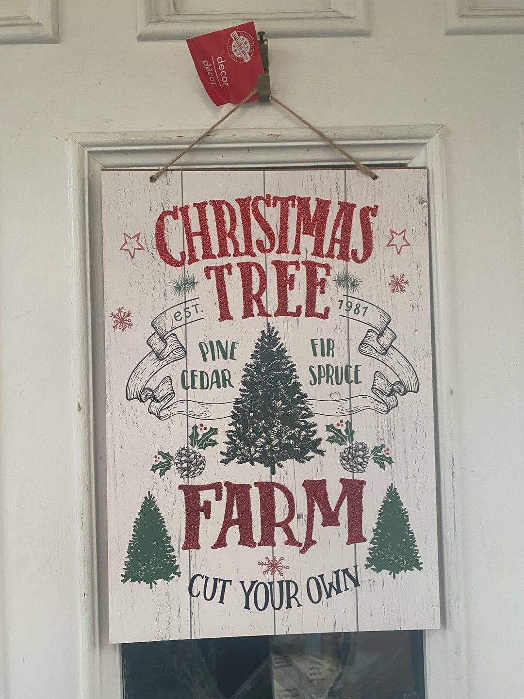 Wood Christmas Tree Farm Sign Wall Decor Door Hanger Wreath Sign - Etsy