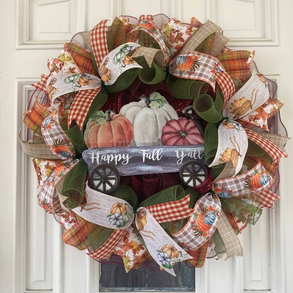 Fall Mesh Wreaths - Etsy