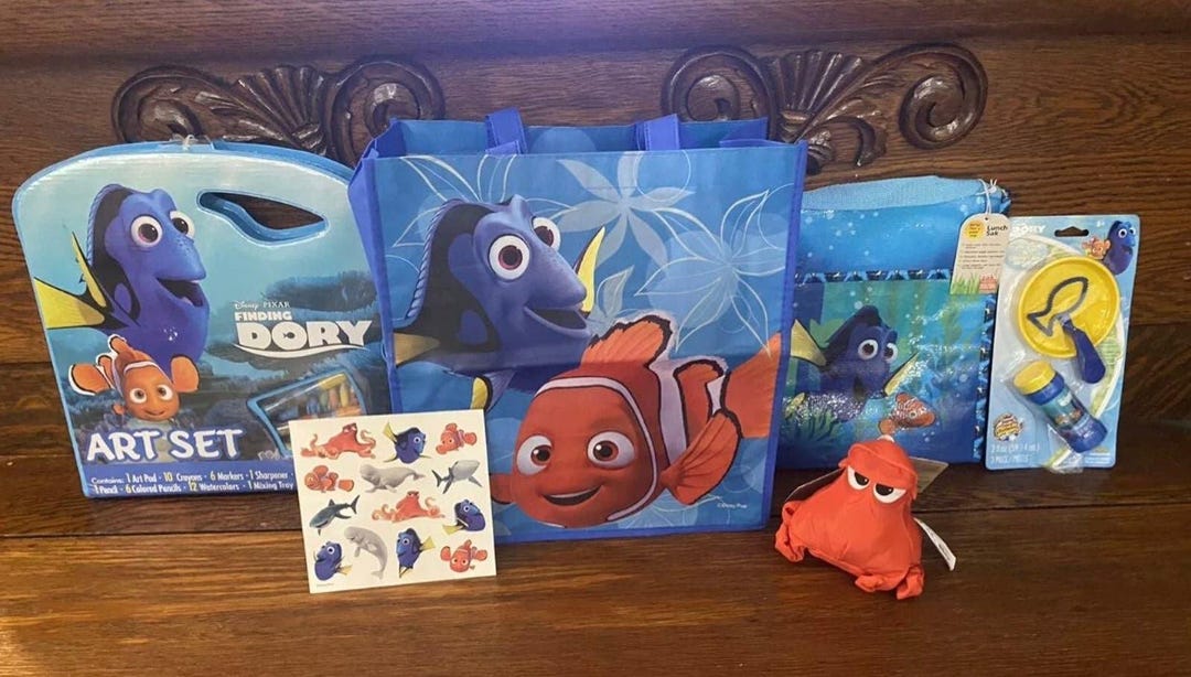 Kids Finding Dory Nemo Easter Basket, Gift Bag Set, Plush Bath Toy ...