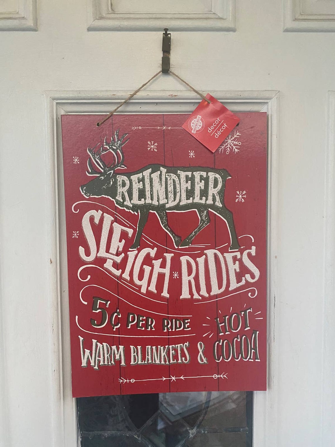 Reindeer Sleigh Ride Wood Sign Farmhouse Wall Decor Door - Etsy