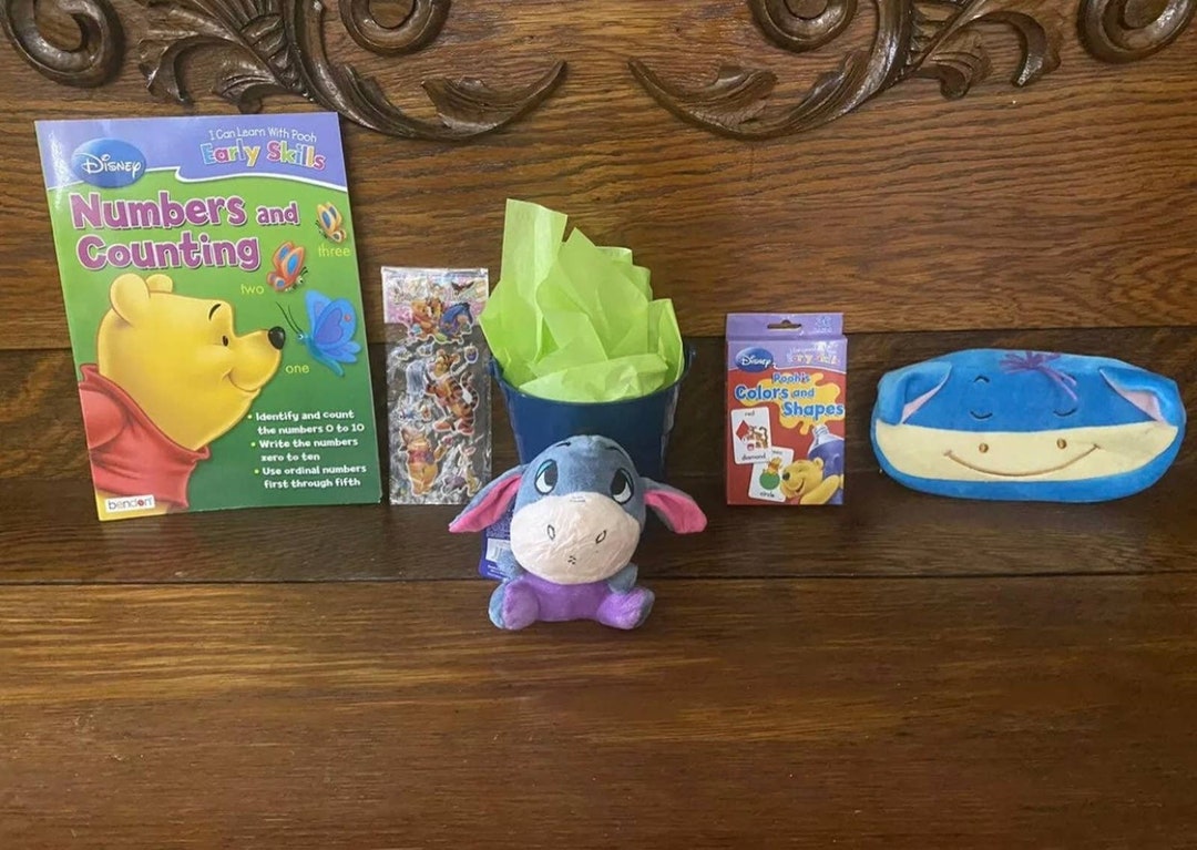 Winnie the Pooh Gift Basket Plush Eeyore Wallet Book Stickers Cards Set ...
