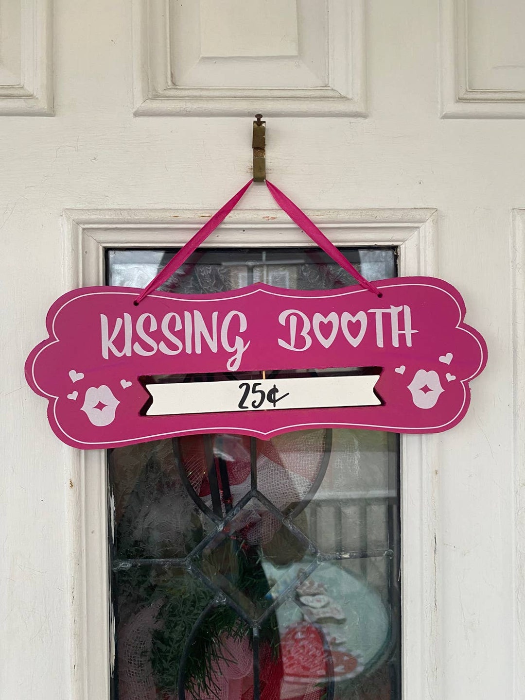 Kissing Booth .25 Cents, Kissing Booth Closed Reversible Valentines Day ...