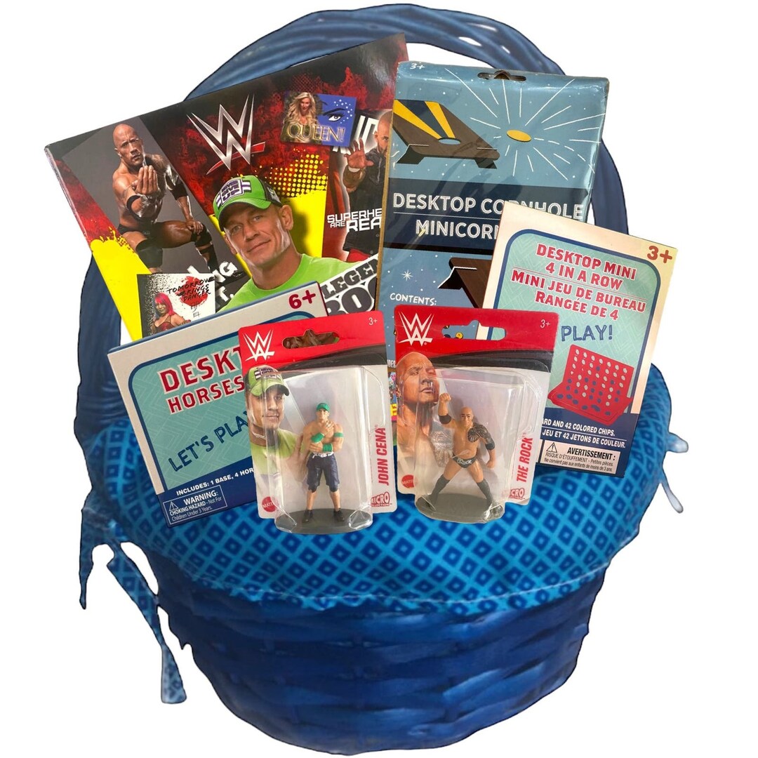 WWE Wrestling Easter Basket Legends John Cena the Rock Action Figure ...