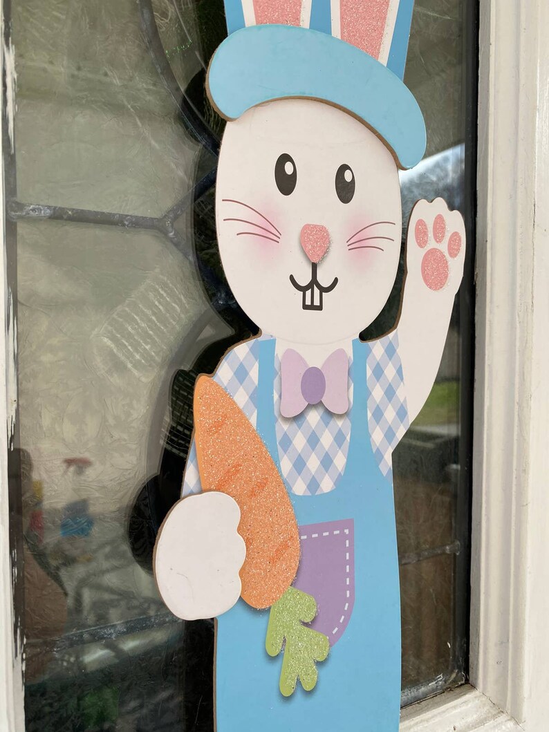 Boy and Girl Easter Bunny Rabbit Couple Hanging Wall Door - Etsy