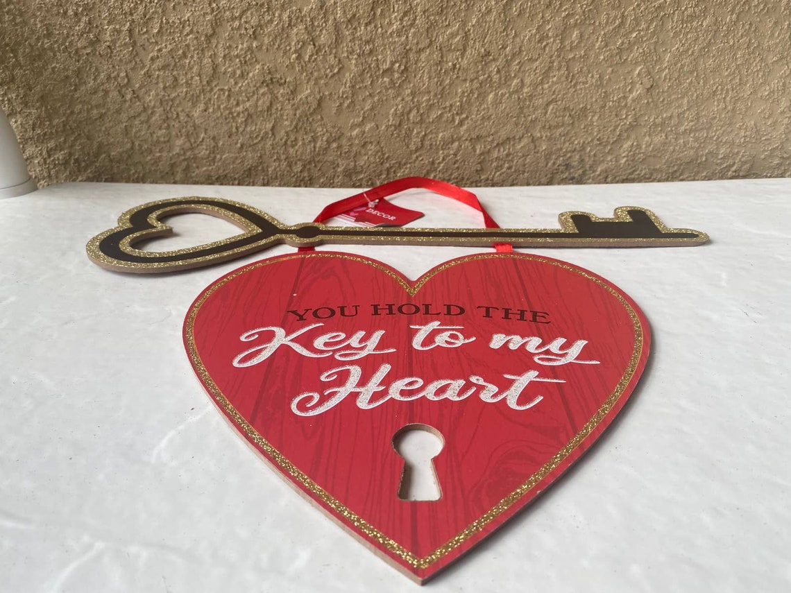 Hanging Wood Heart Sign You Hold the Key to My Heart Sign - Etsy
