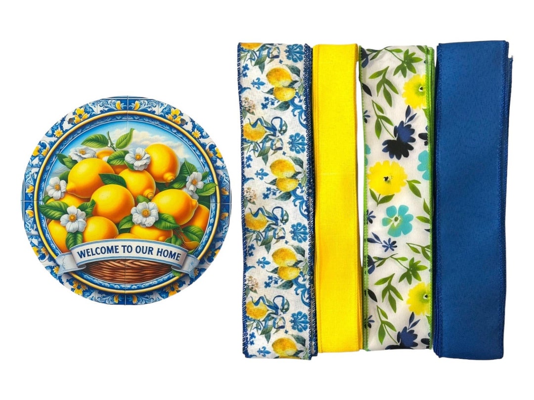Welcome to Our Home Lemon Ribbon & Sign Bundle, Spring and Summer ...