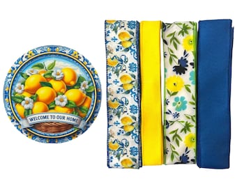 Welcome Home Lemon Mesh Ribbon Diy SUPPLY WREATH KIT - Etsy