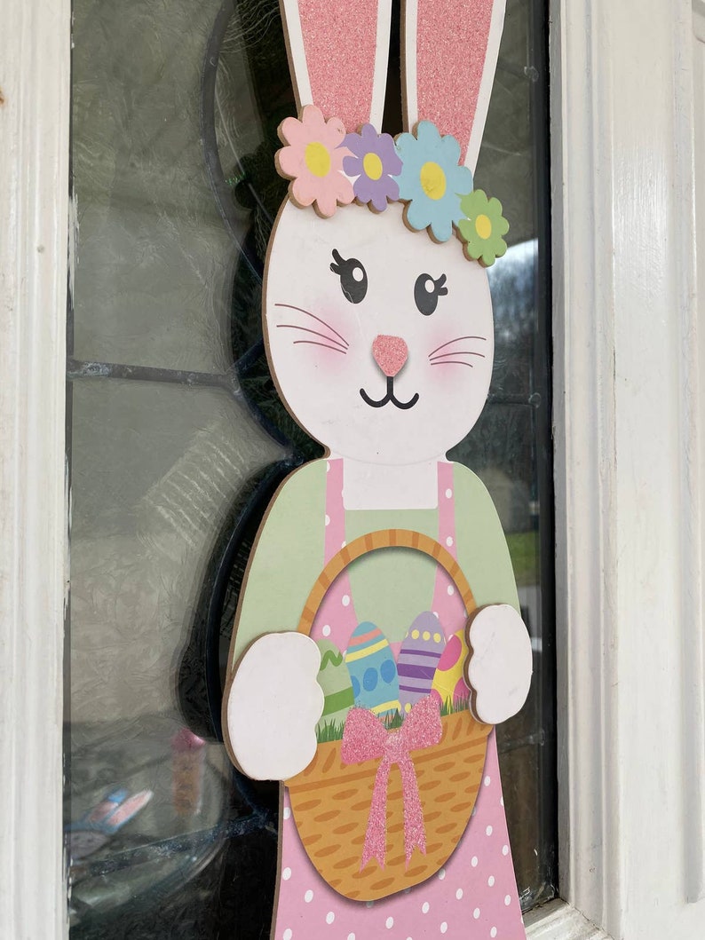 Boy and Girl Easter Bunny Rabbit Couple Hanging Wall Door - Etsy