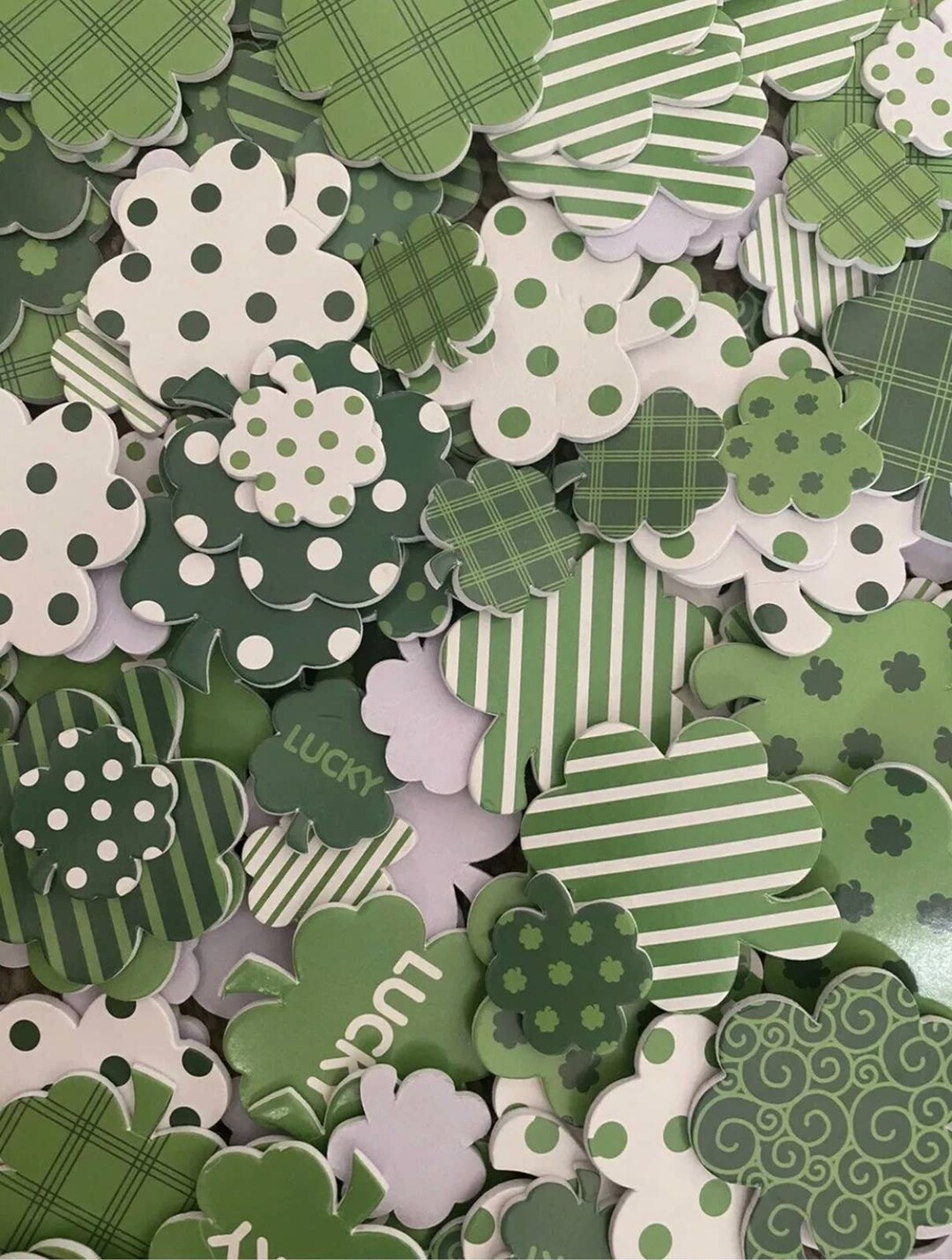 St Patrick’s Day Shamrock Sticker Set — 20 Mixed Designs, Polka Dot ...