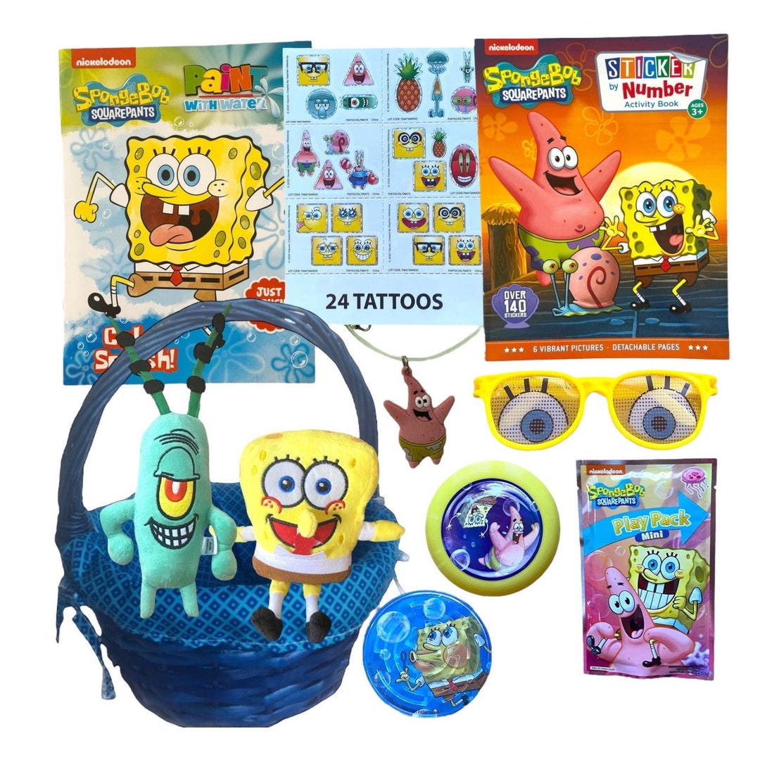 Spongebob Squarepants Easter Basket, Plush Plankton, Coloring Activity ...