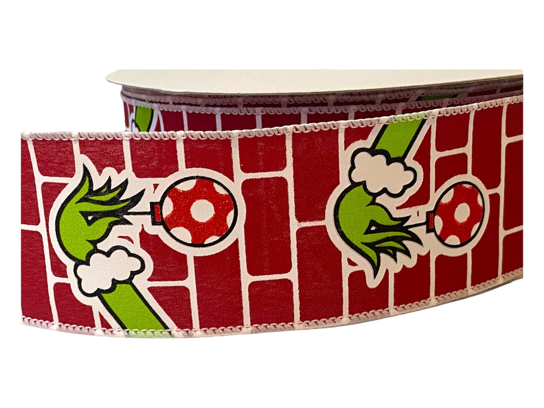 2.5” Green Monster Legs Ribbon, Elf Ribbon, Candy Canes Ribbon ...