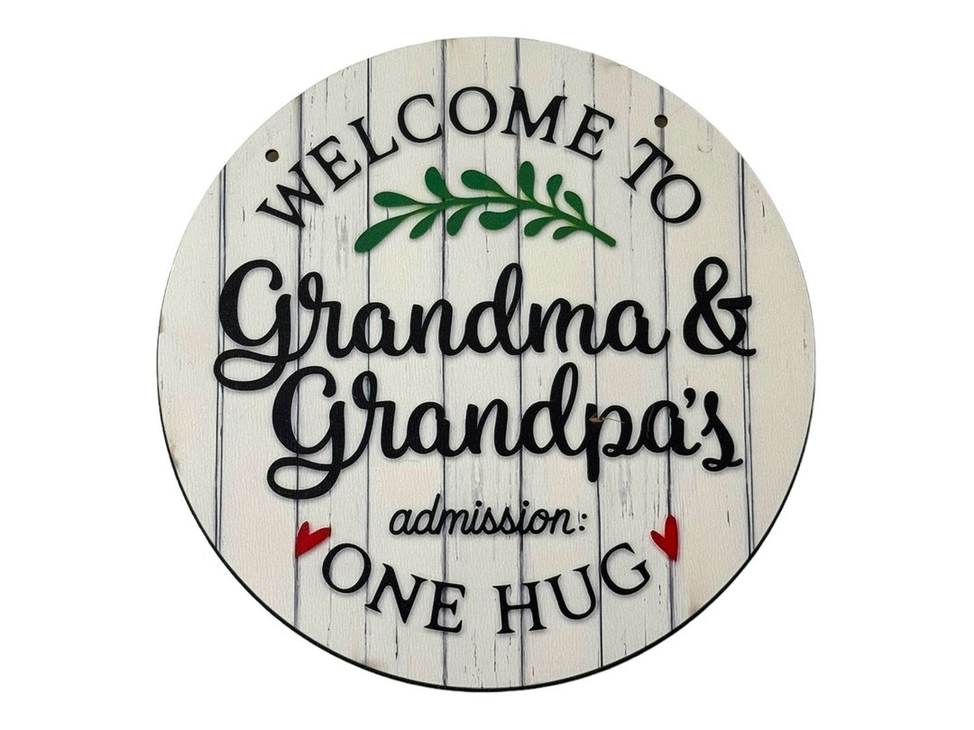 Welcome to Grandma & Grandpa's Wreath Sign Rustic Wood Family Decor ...