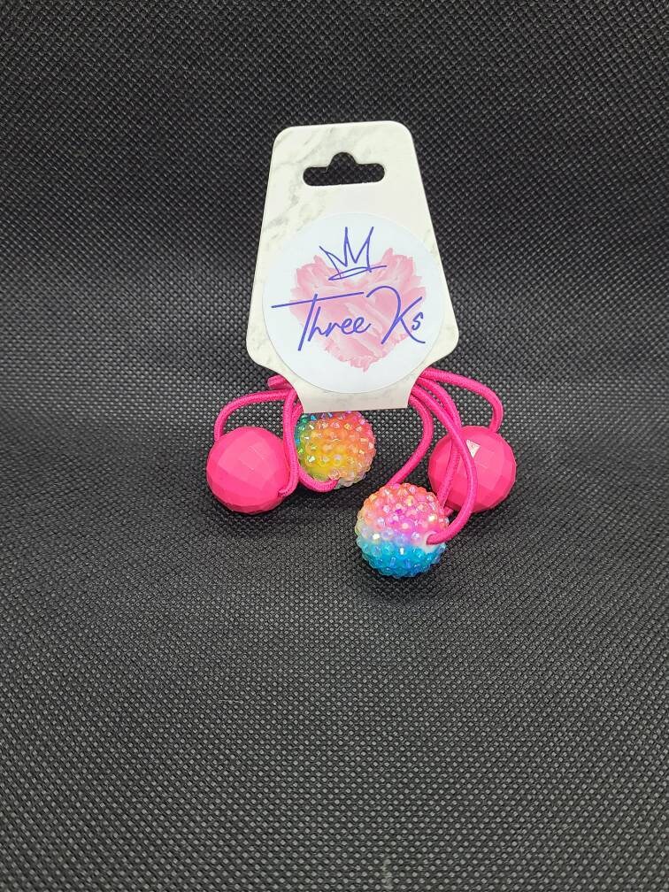 Rhinestone Hair Bobbles. Ponytail Holder. Hair Knockers. - Etsy