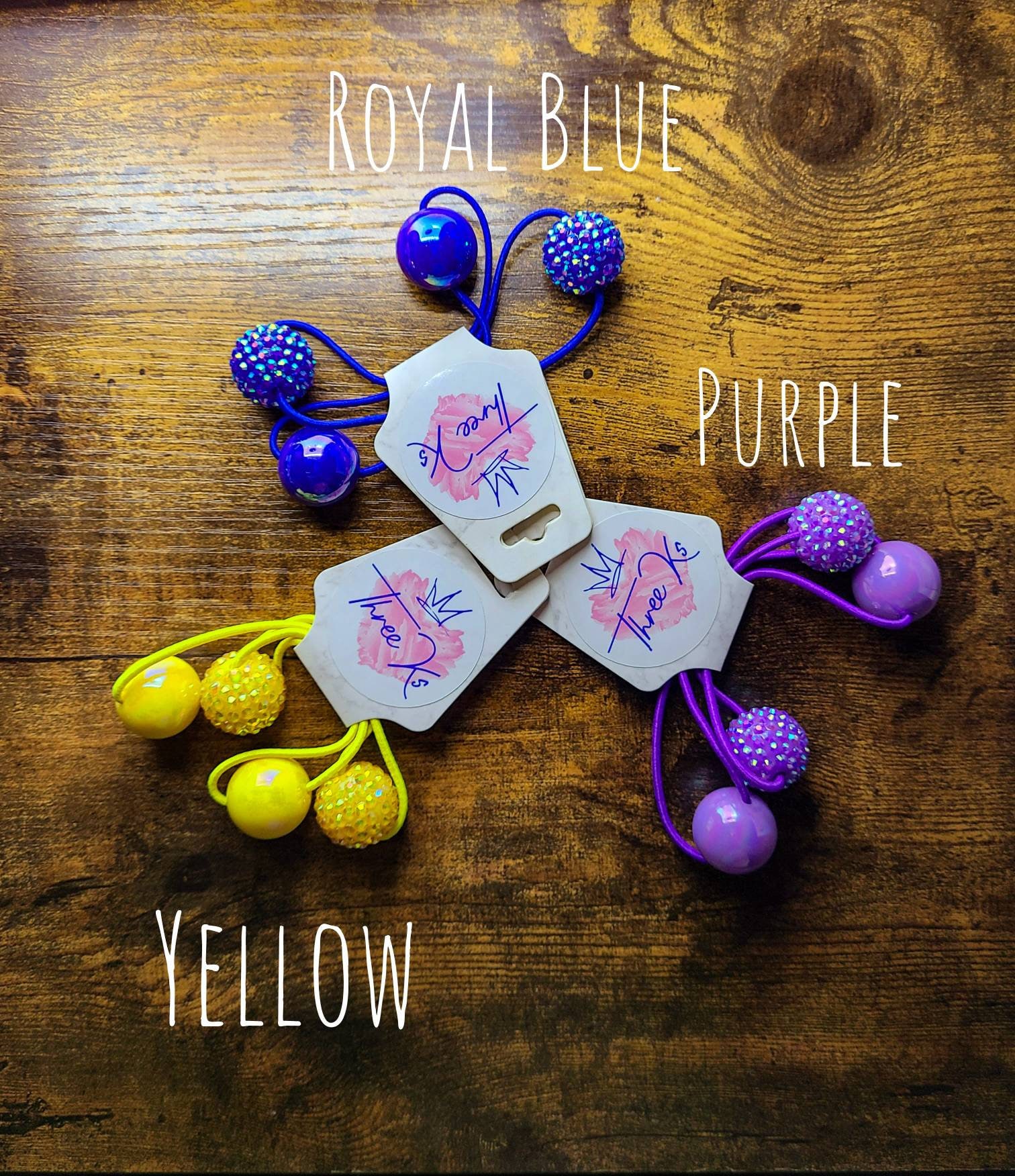 Rhinestone Hair Bobbles. Ponytail Holder. Hair Knockers. Elastic Hair ...