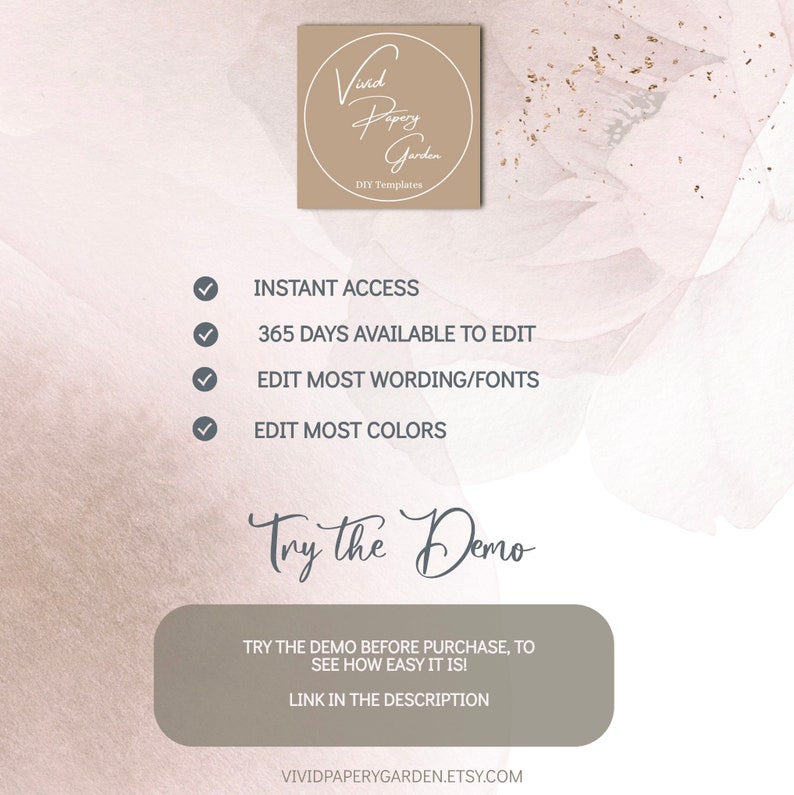 Printable Greenery Save the Date Template, Modern Rustic Wedding ...