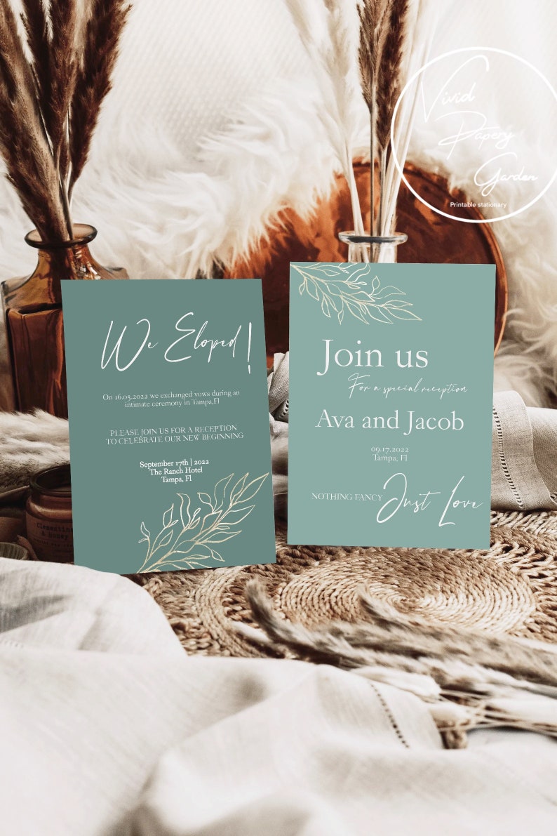 Wedding Reception Invitation. We Eloped Cards. Wedding Announcement ...