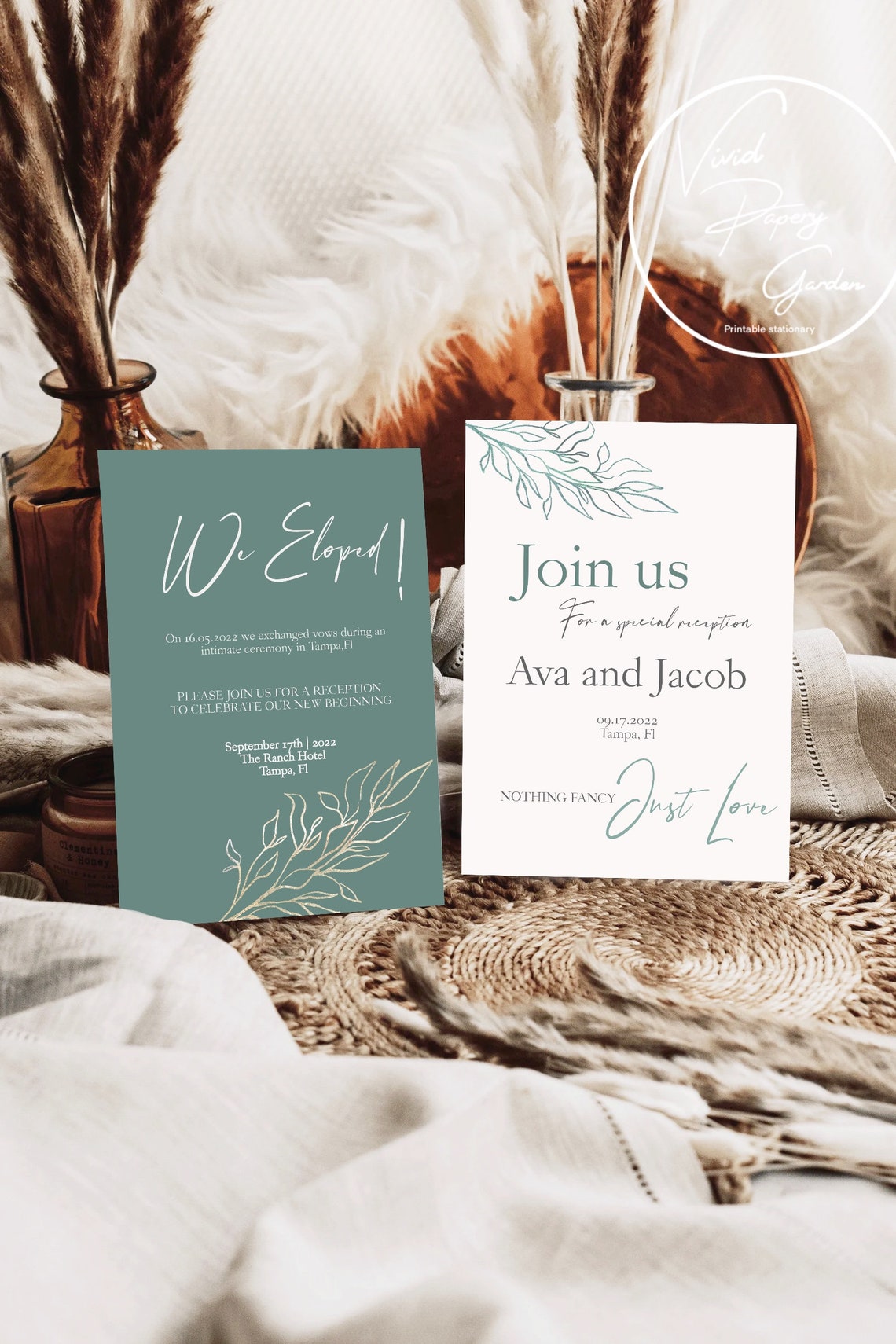 Wedding Reception Invitation. We Eloped Cards. Wedding Announcement ...
