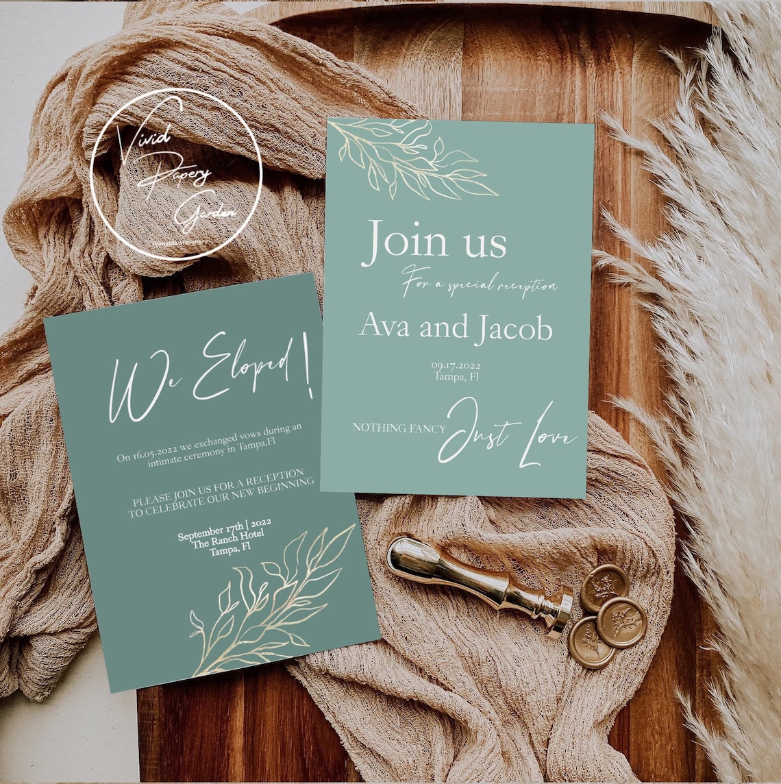Wedding Reception Invitation. We Eloped Cards. Wedding Announcement ...