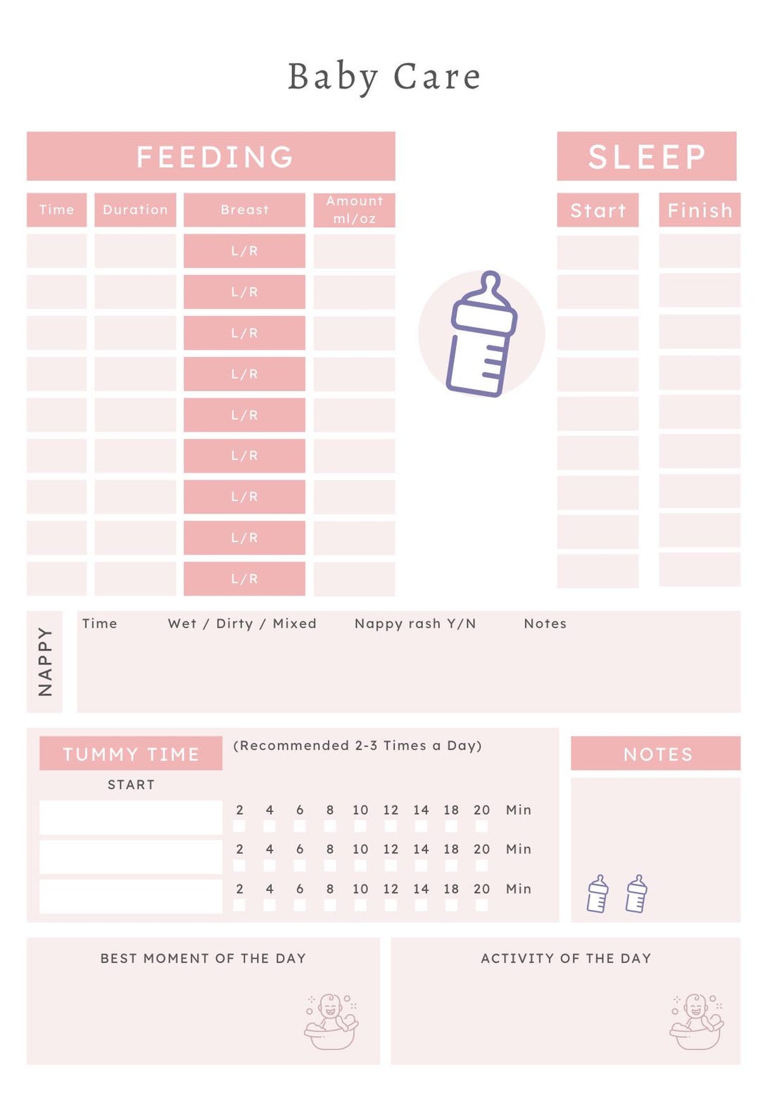 Baby Tracker - Printable - Etsy