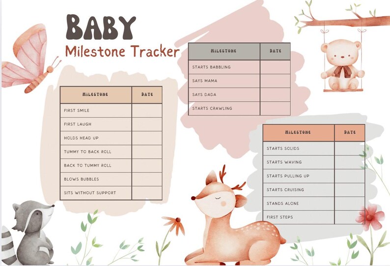 Baby Milestone Tracker - Printable - Etsy