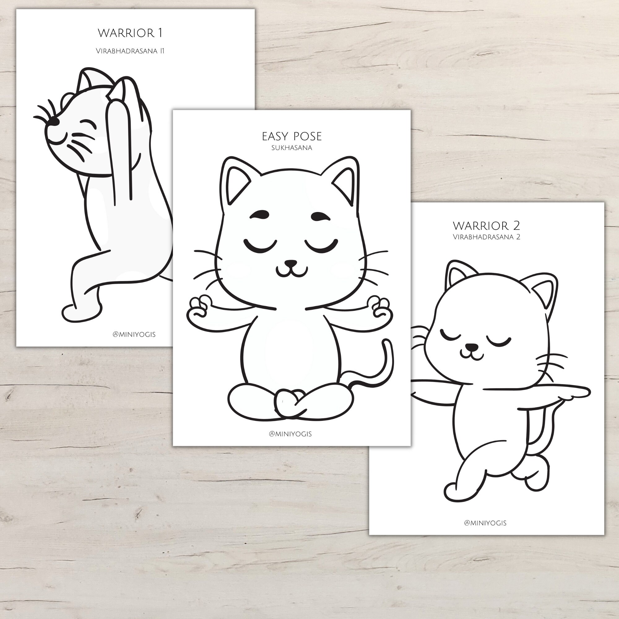 Cat Yoga Coloring Pages Asanas Yoga Poses Kids Yoga Fun Activity - Etsy