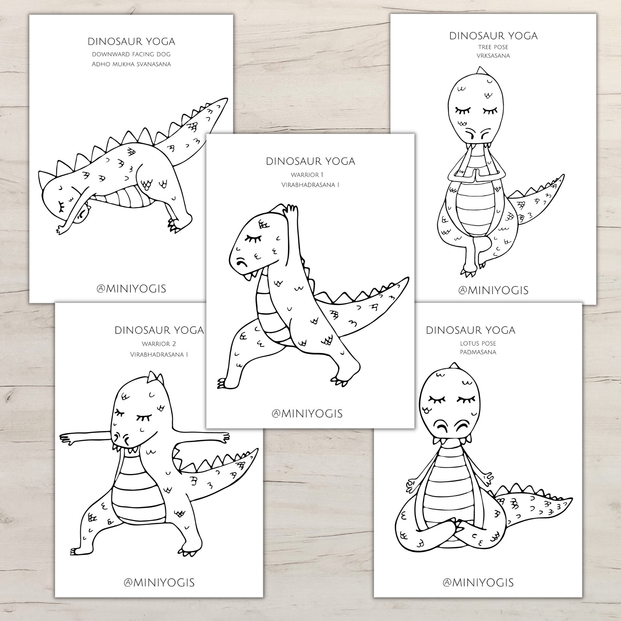 Dinosaur Day Dinosaur Yoga Coloring Pages Asanas Yoga Poses Kids Yoga ...