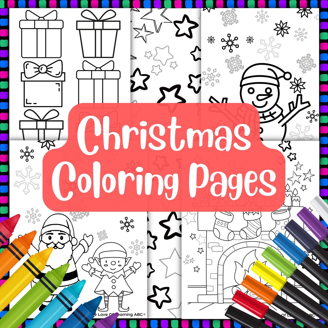 Christmas Coloring Pages Colouring Santa Chimney Snowman Elf Snowflakes ...