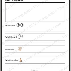 Visualizing Graphic Organizer for Classroom Activity Worksheet Handout ...