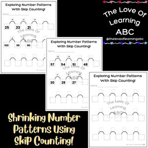 Exploring Growing and Shrinking Number Patterns With Skip Counting! Printable Worksheets and ...