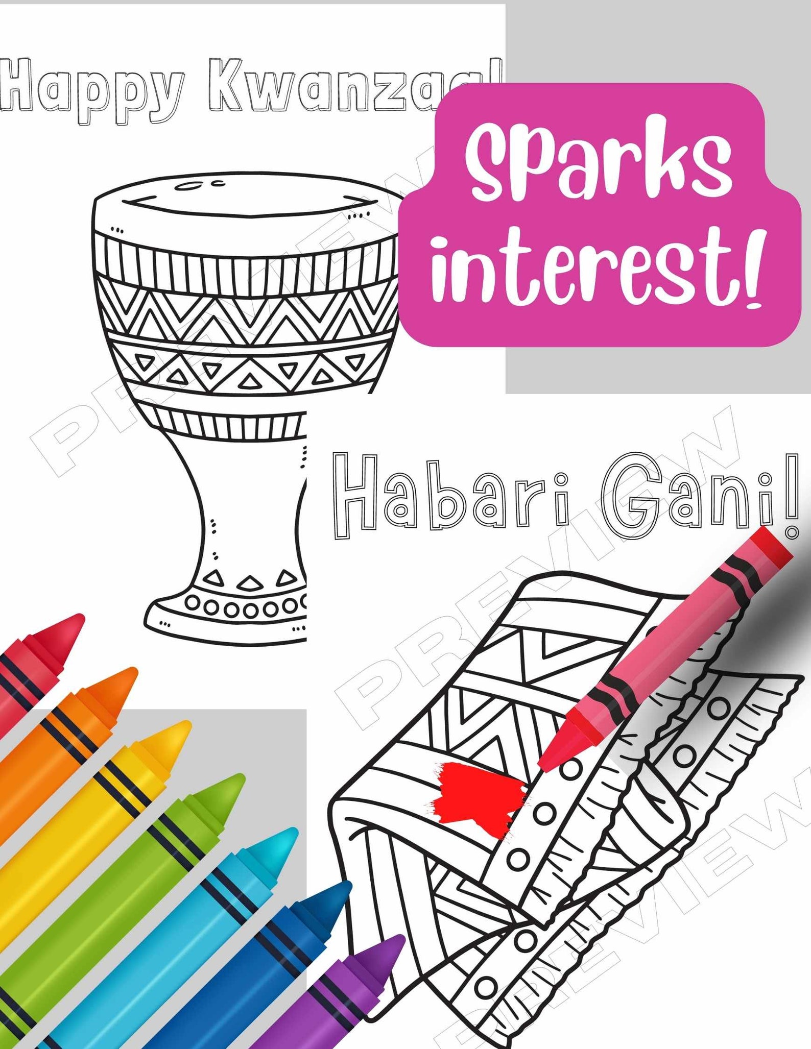 Kwanzaa Coloring Colouring Pages Printable Worksheets Pages PDF Africa ...