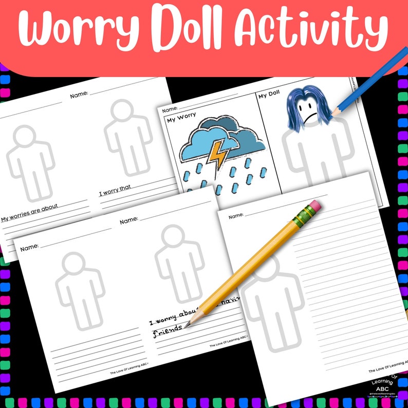 Worry Doll Silly Billy Connection Printable Handout Worksheet Activity ...