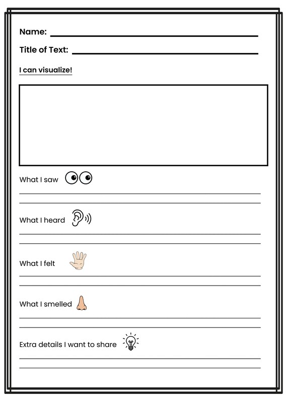 Visualizing Graphic Organizer for Classroom Activity Worksheet - Etsy