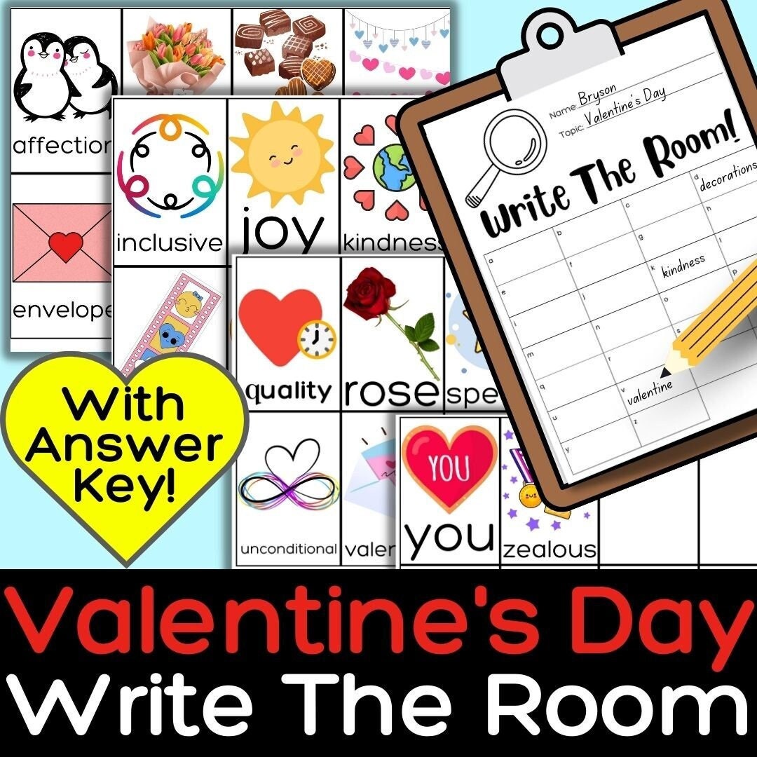 Valentine's Day Write the Room A to Z | Reading Writing Activity ...