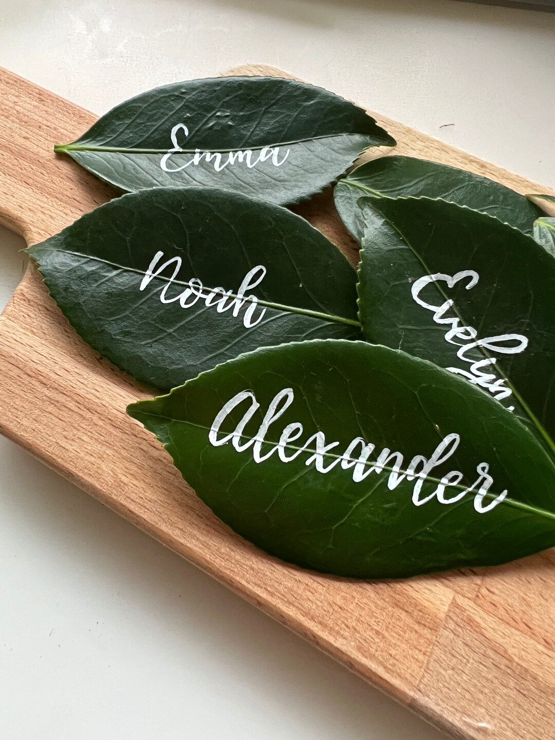 Fresh Leaf Place Cards Leaves Place Cards Wedding Place Cards Event ...