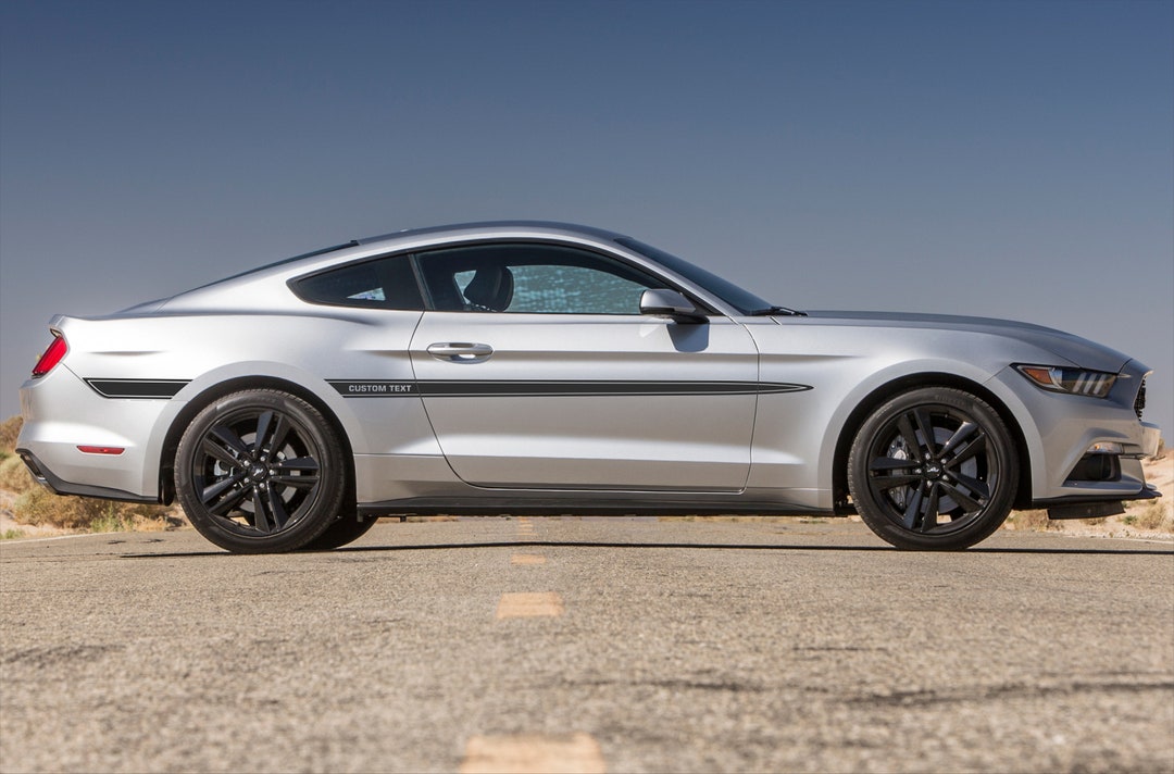 Ford Mustang 2015 - 2017 CUSTOM TEXT SIDE Vinyl Decal Sticker Graphics ...