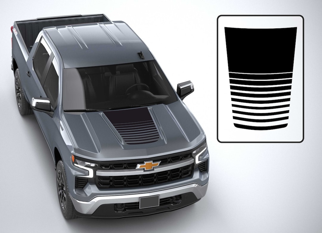 CHEVROLET SILVERADO HOOD Vinyl Decal Sticker Graphics Kit Fits Chevy ...