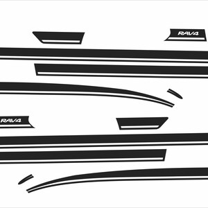 Upper Body Stripe Decals Stickers Graphic Kit Fits Toyota Rav4 2019 ...