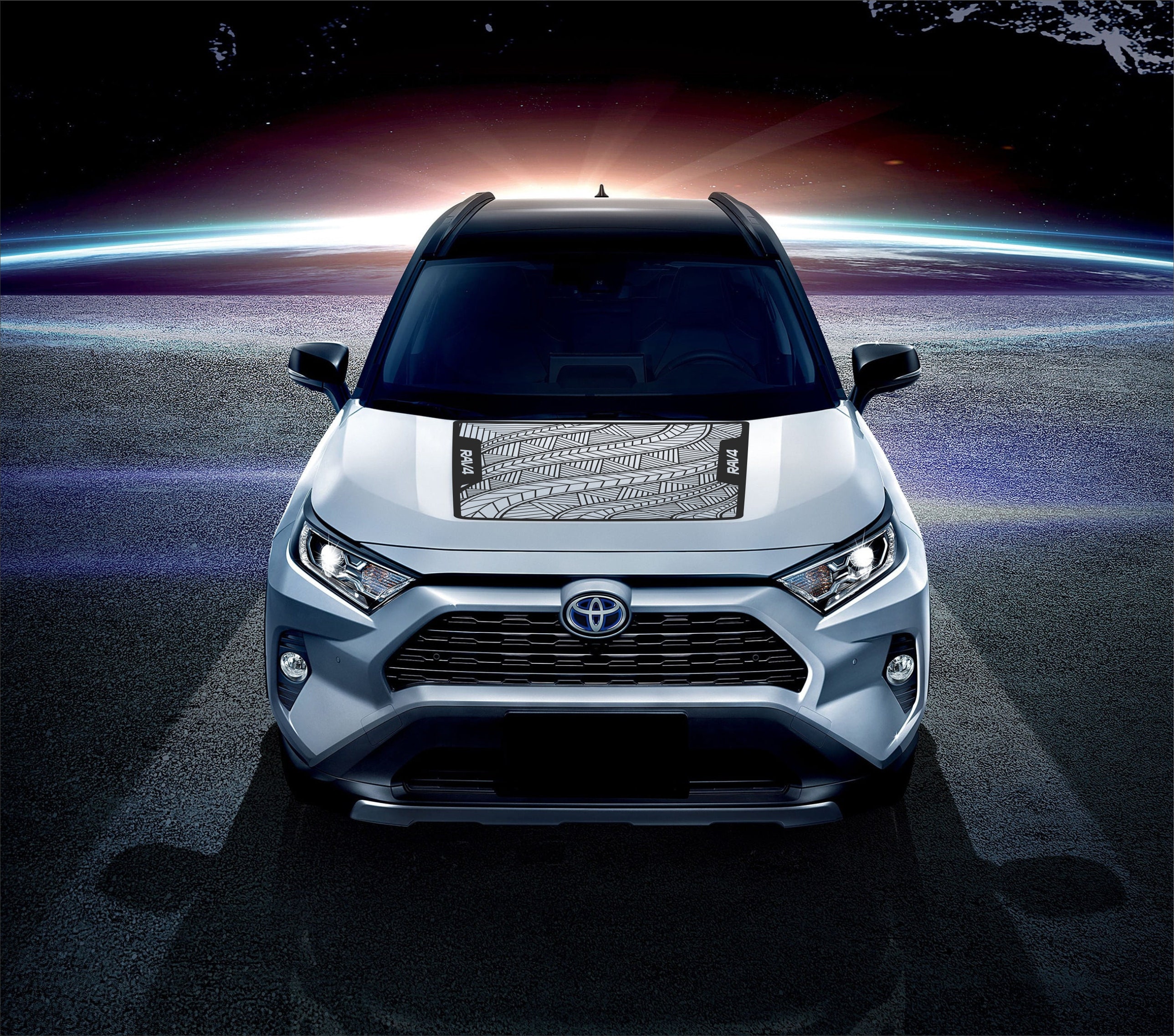 Toyota RAV4 Hood Decal - Custom Vinyl Graphics for RAV4 (2019-2024 ...