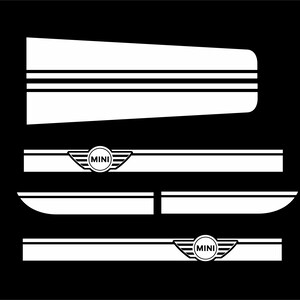Mini COOPER Countryman Hood and Lower Rocker Panel Stripes Vinyl Decal ...