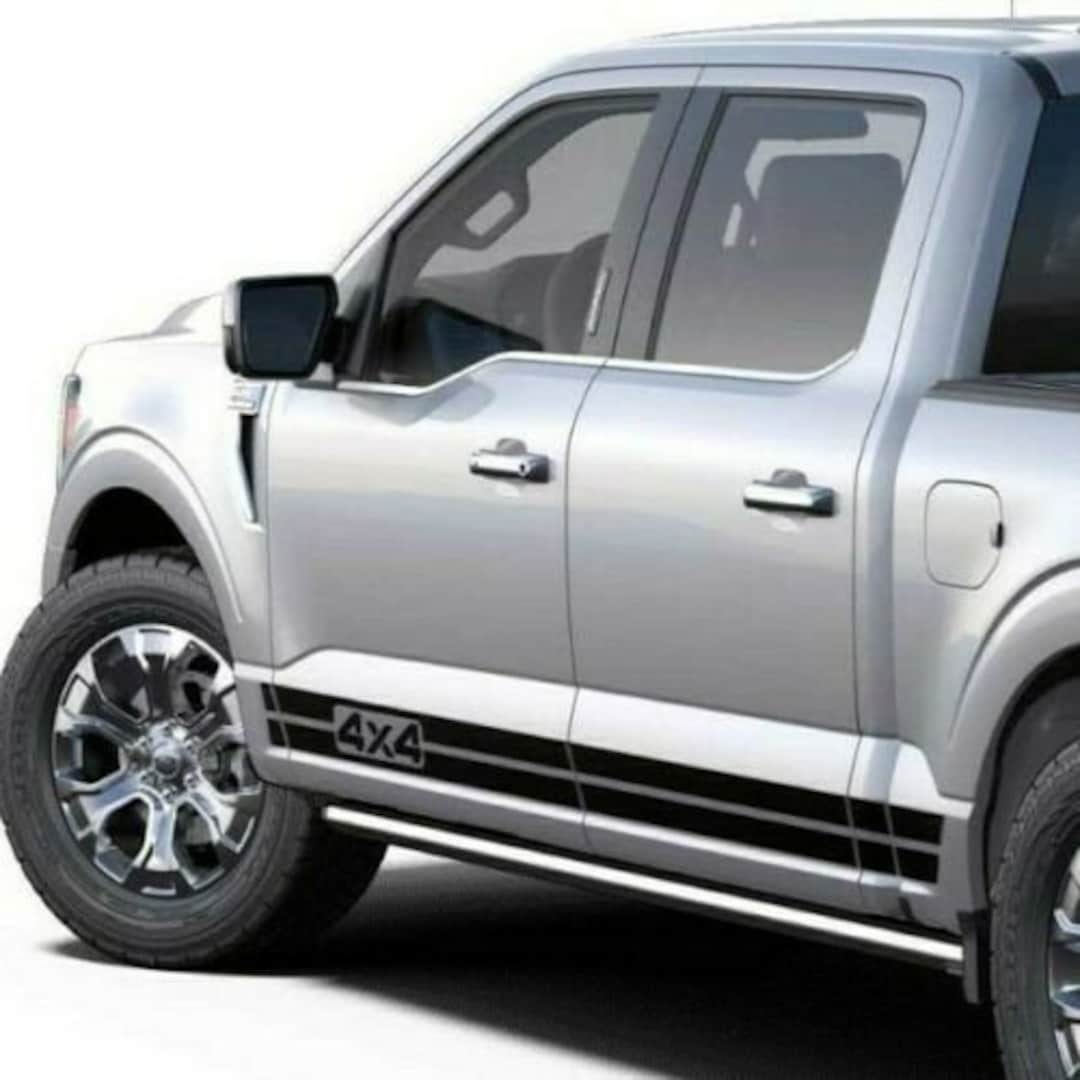 2021 - 2024 Ford F-150 4X4 ROCKER PANEL STRIPE Vinyl Decal Sticker ...