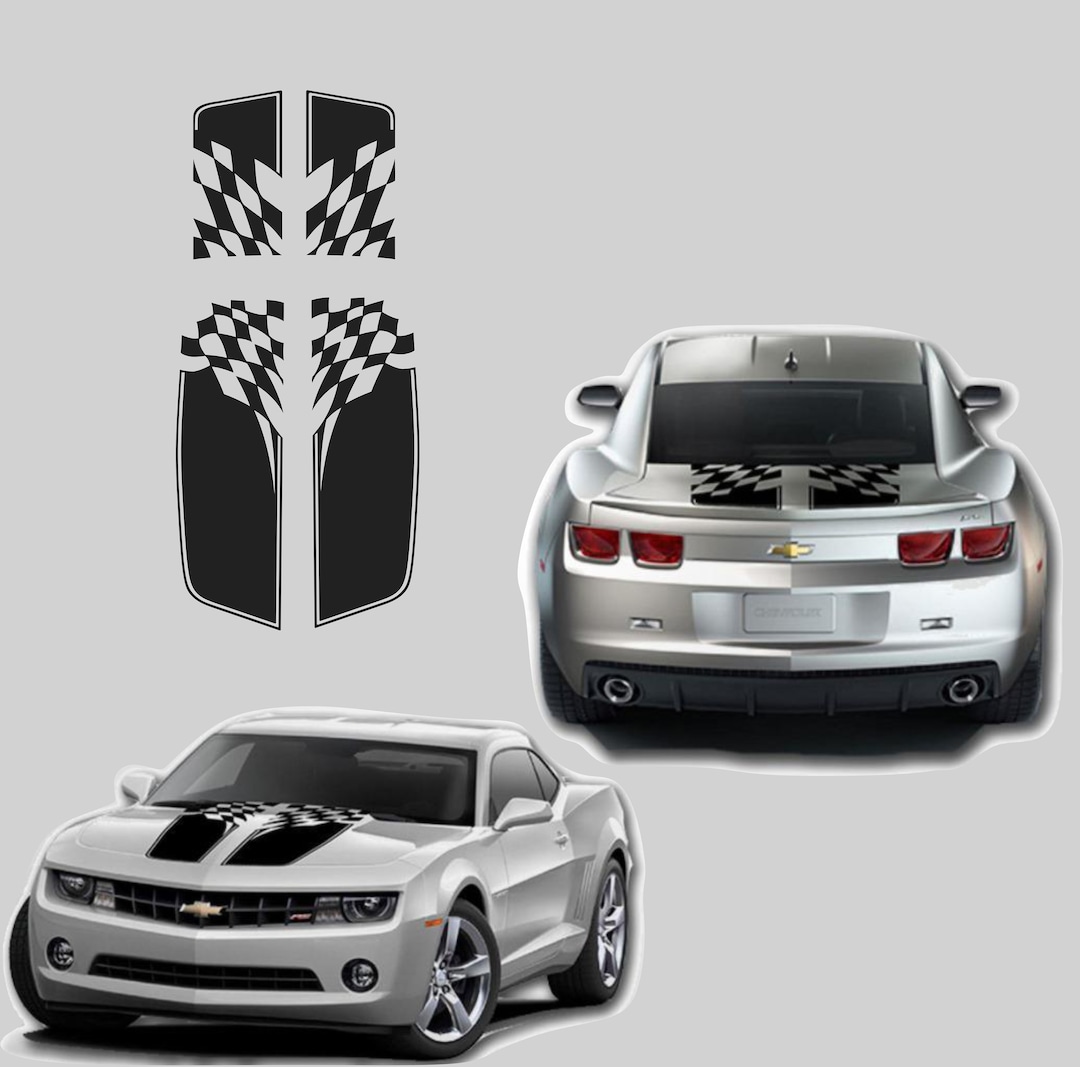Chevrolet Camaro 2010-2013 Checkered Flag Complete Vinyl Decal Sticker ...