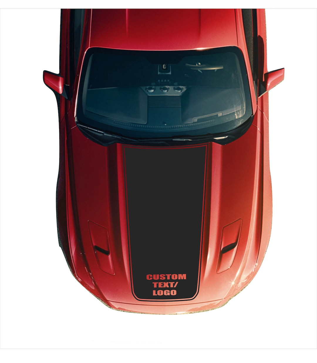 Ford Mustang 2015 2017 CUSTOM TEXT HOOD Vinyl Decal Sticker Graphics ...