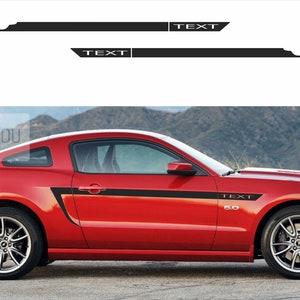Ford Mustang 2015 - 2017 CUSTOM TEXT SIDE Stripe Vinyl Decal Sticker ...