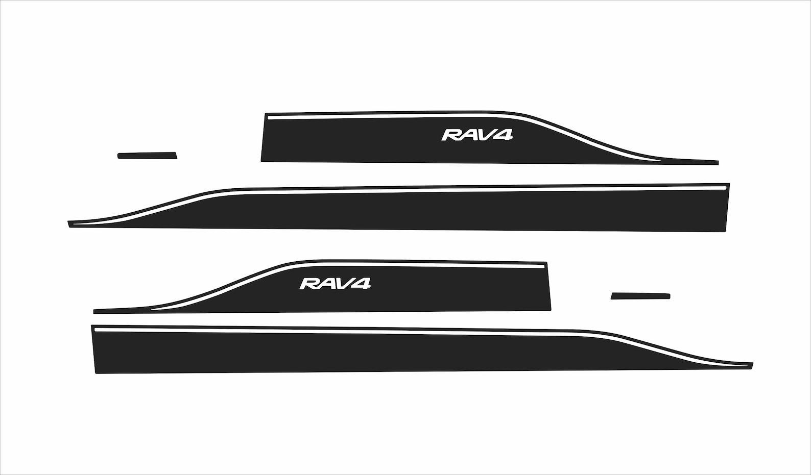 Toyota RAV4 Rocker Panel Stripe Decals - Off-road Vinyl Graphics (2019 ...